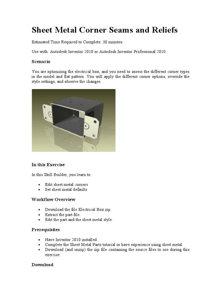 Sheet Metal Corner Relief Techniques | PDF | Metalworking | Computing ...