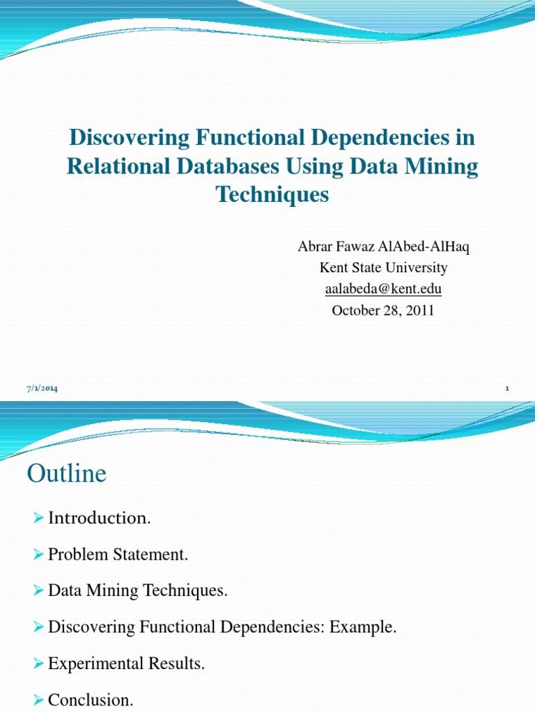 Discovering Functional Dependencies in Relational Databases Using Data Mining Techniques | PDF ...