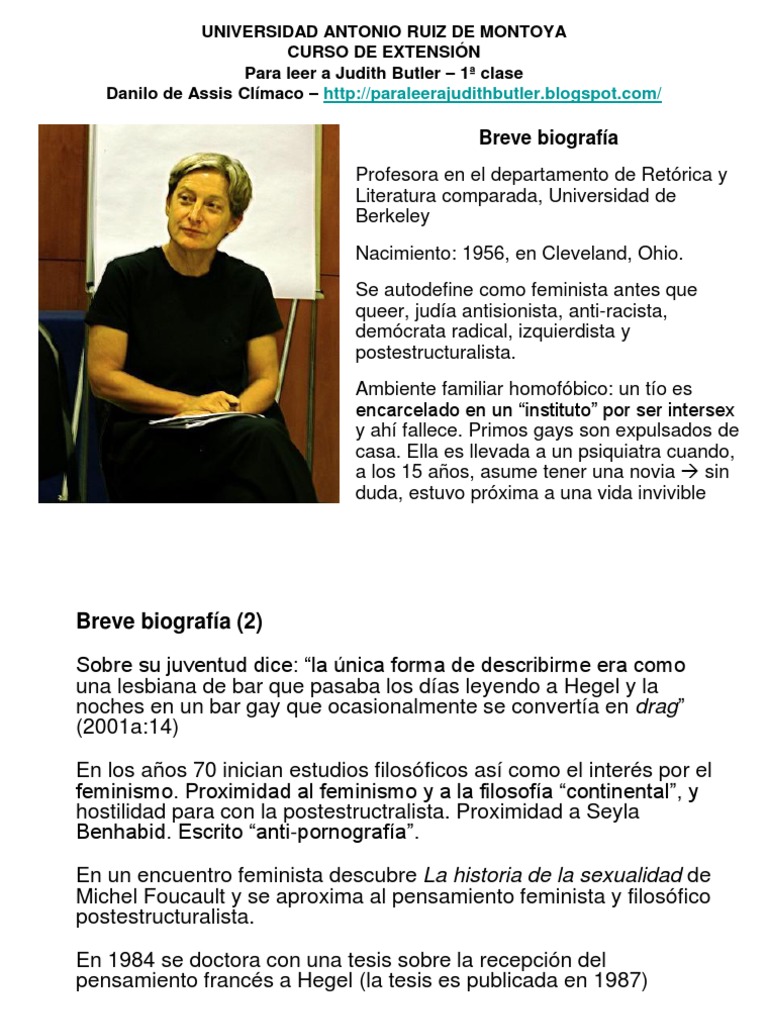 1 Biografia Butler | PDF | La teoría crítica | Política (general)