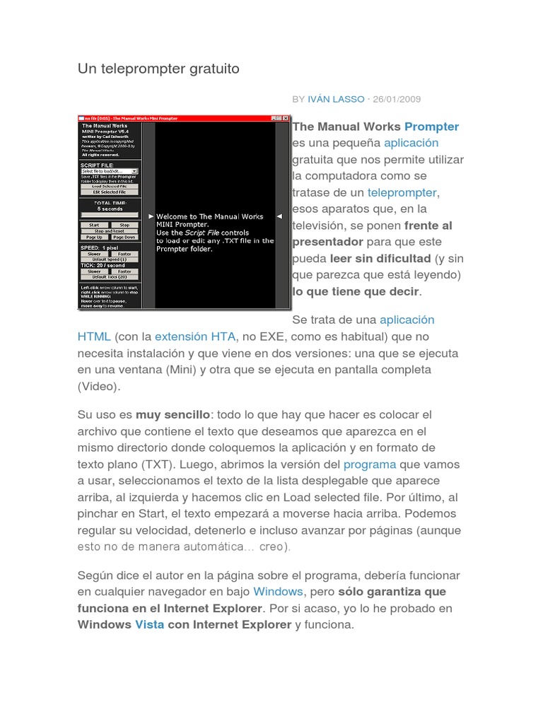 Un Teleprompter Gratuito | PDF | Point and Click | Microsoft PowerPoint