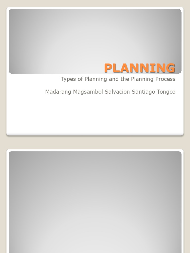 Planning in Management | PDF | Goal | Strategic Planning