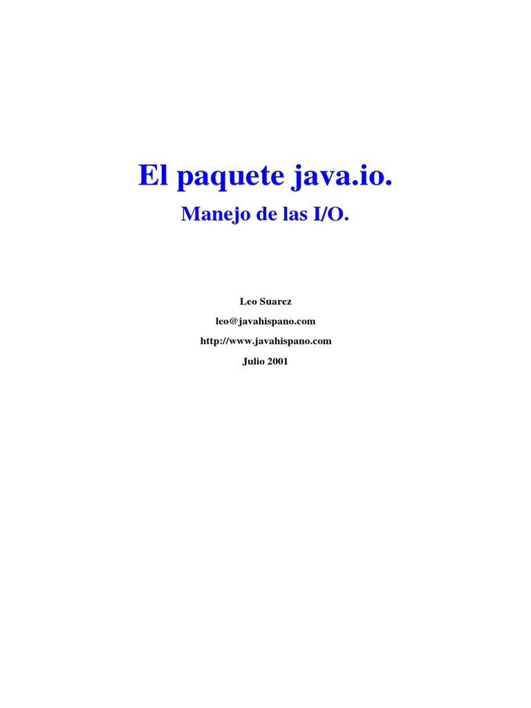 Suarez L. 2001 El Paquete Java - Io | PDF | Programación de ...