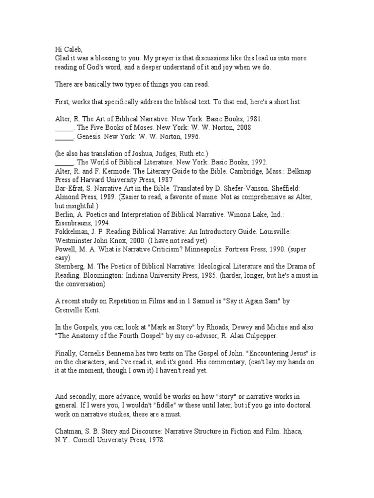 Biblical Narrative | Religious Texts | Bible