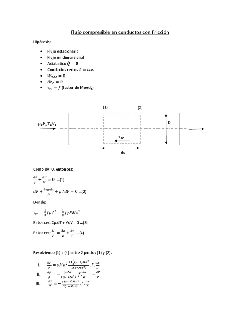 Flujo Compresible en Conductos Con Fricción-CLASE FLUIDOS 01-07 | PDF ...
