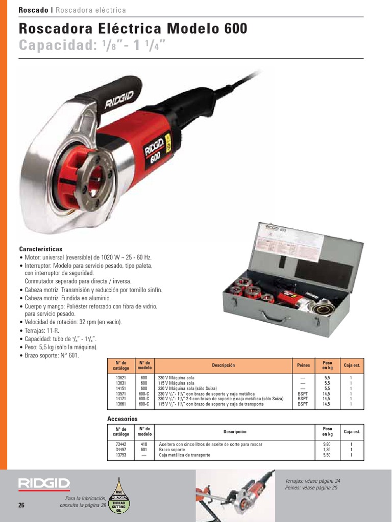 Ridgid | PDF | Engranaje | Máquinas