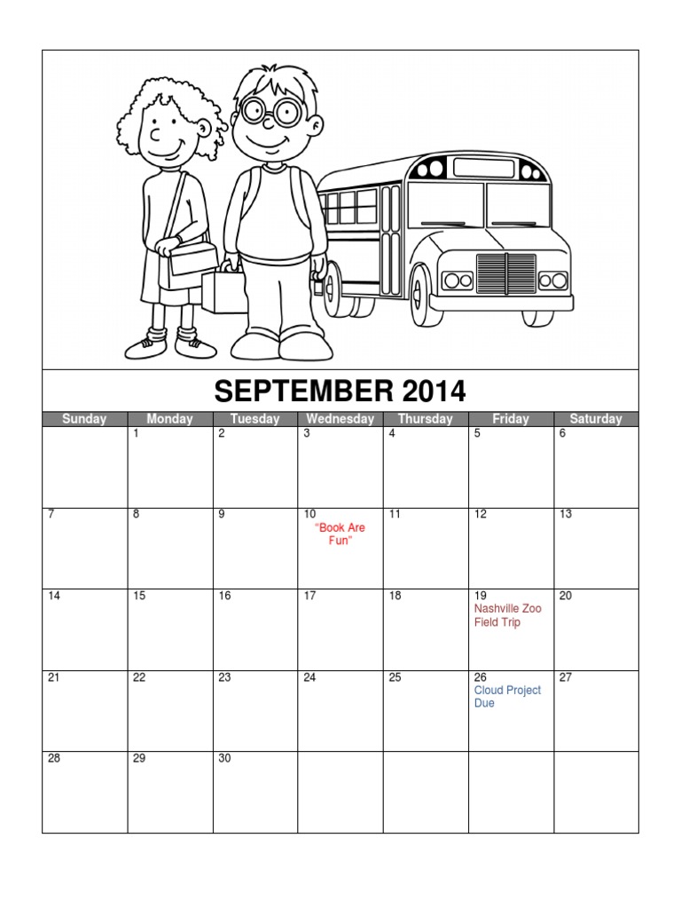 September School Events Calendar | PDF