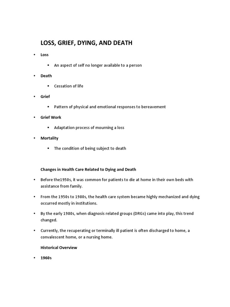 Death Loss and Grief | PDF | Grief | Death
