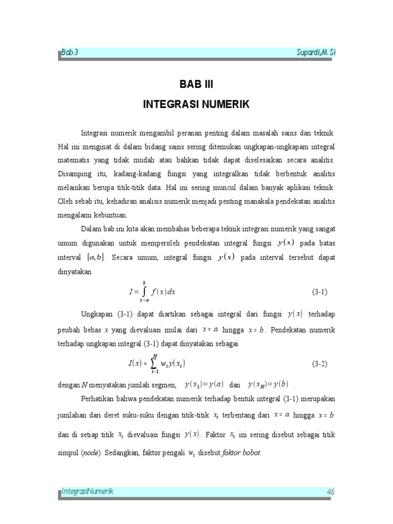 Integrasi Numerik | PDF