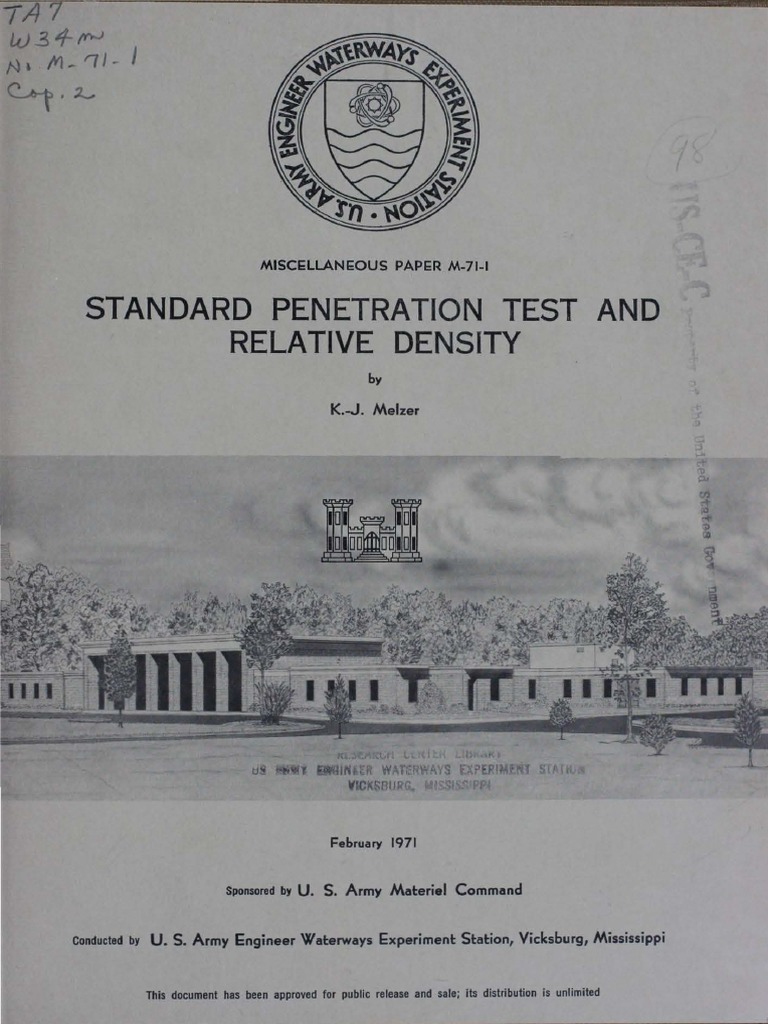 SPT Relative Density - Army Corps | PDF | Density | Natural Materials