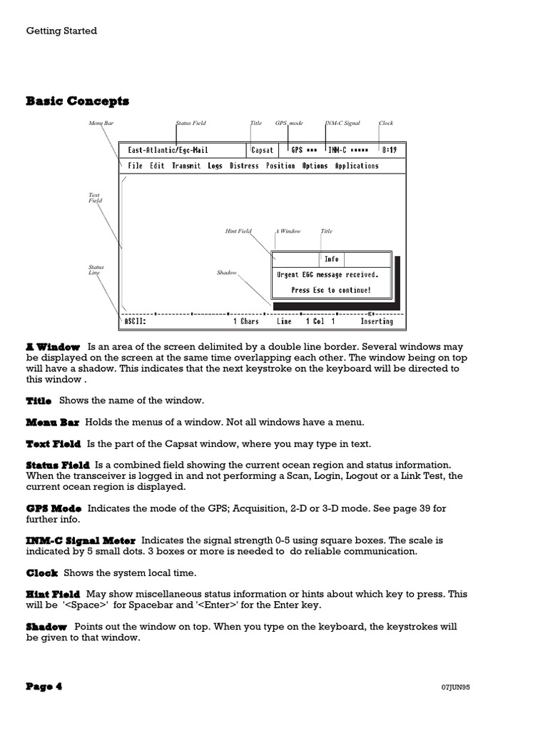 Capsat Sat-C Message Handling User Manual | PDF | Cursor (User ...
