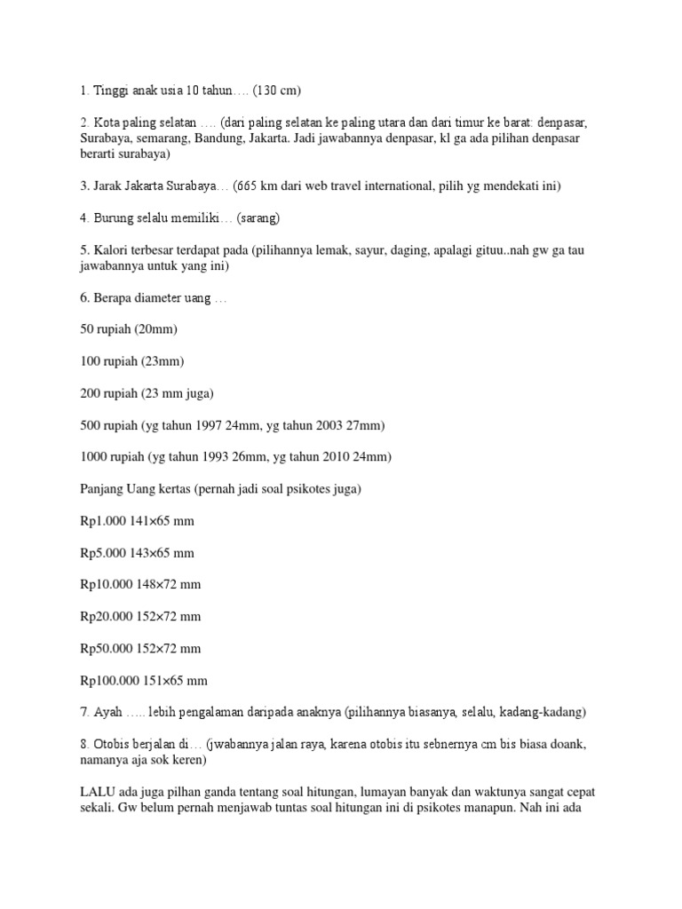 Contoh Ist Tes | PDF