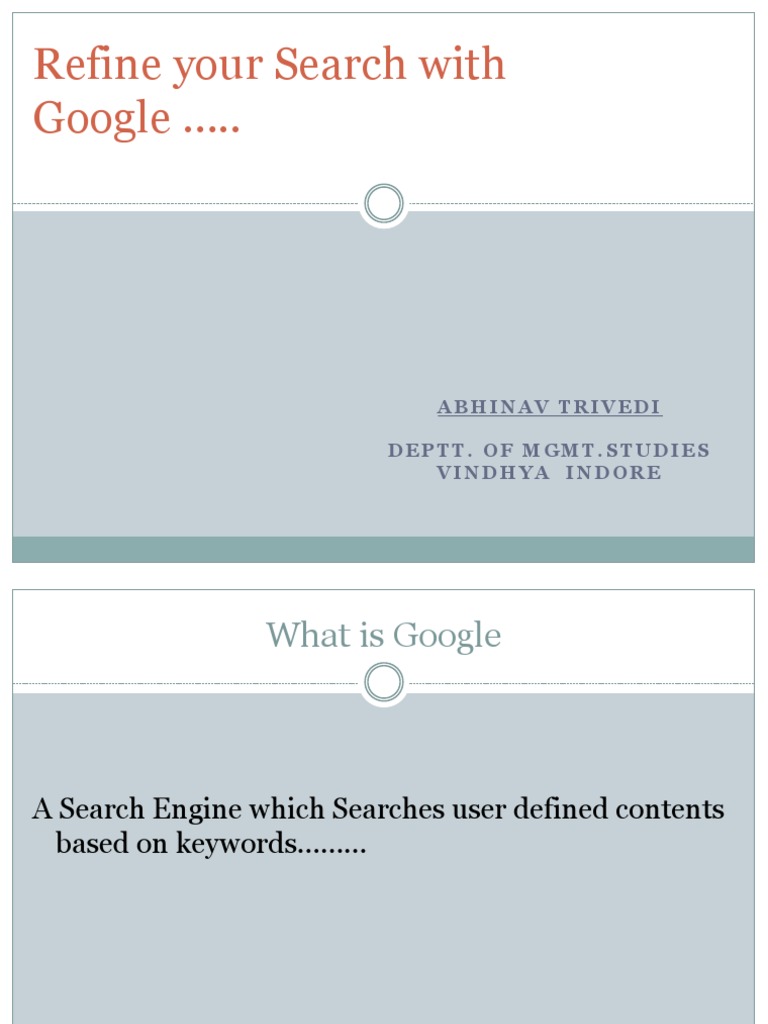 Refine Your Search With Google .. | PDF | Google | Web Search Engine