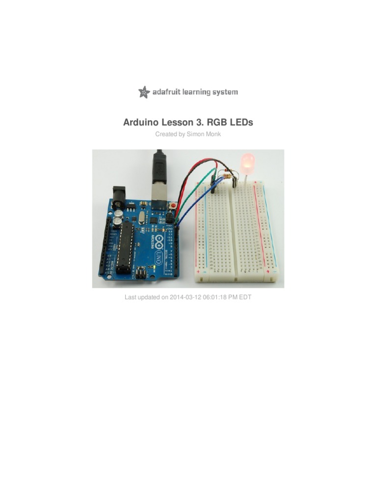 Adafruit Arduino Lesson 3 Rgb Leds Pdf Rgb Color Model Light Emitting Diode 9500