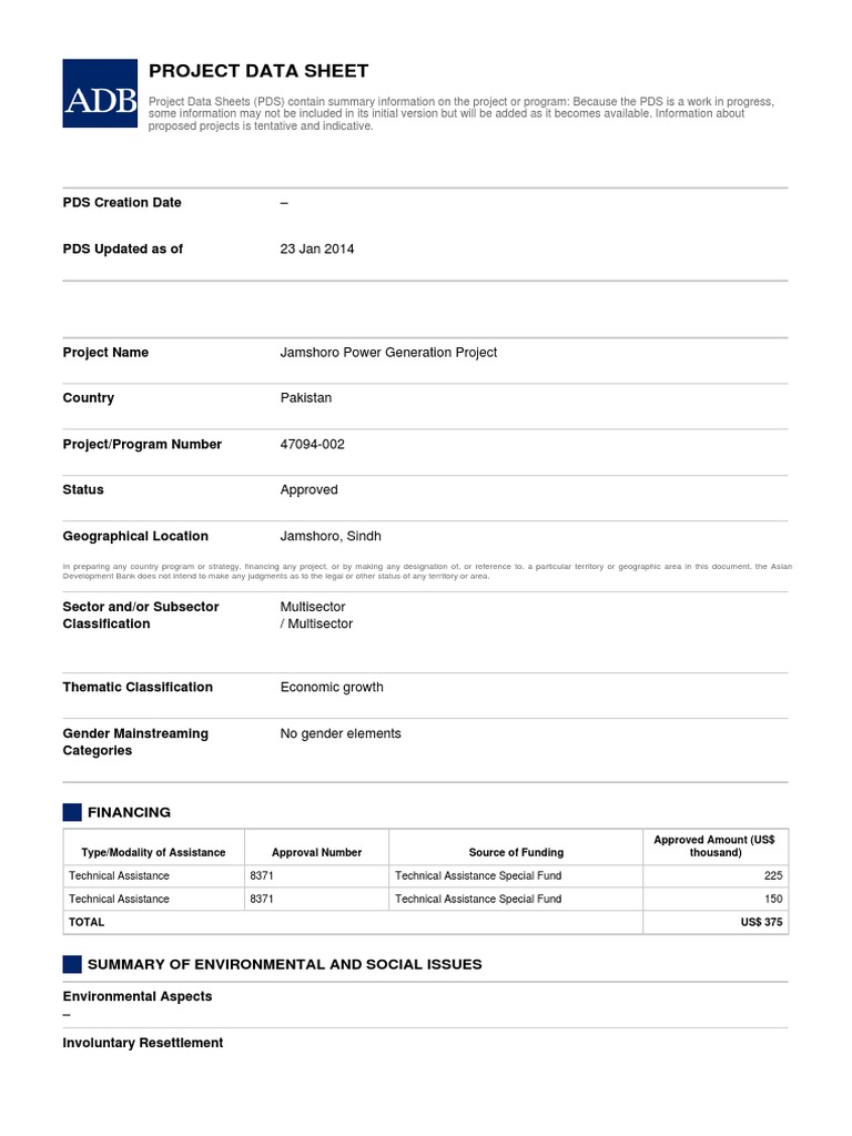 ADB Project 47094002 | PDF | Environmental Impact Assessment ...