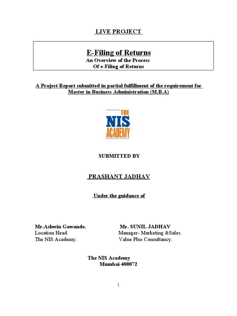 E-Filing of Income Tax Returns Overview | PDF | Capital Gains Tax ...