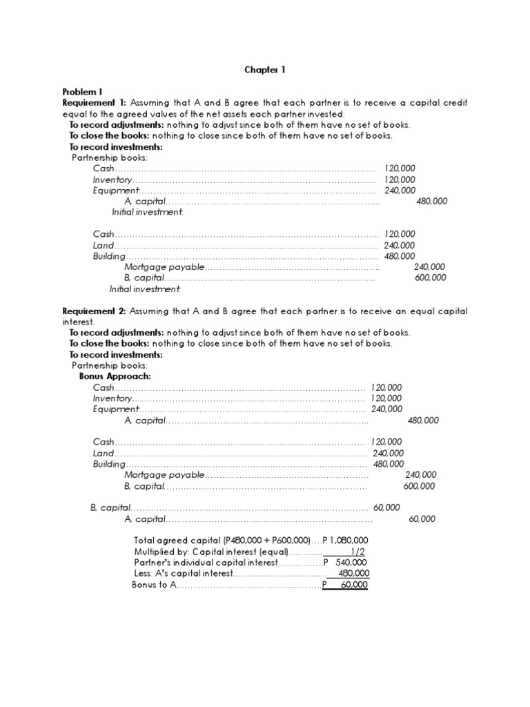 Solution Chapter 1 | PDF | Goodwill (Accounting) | Debits And Credits