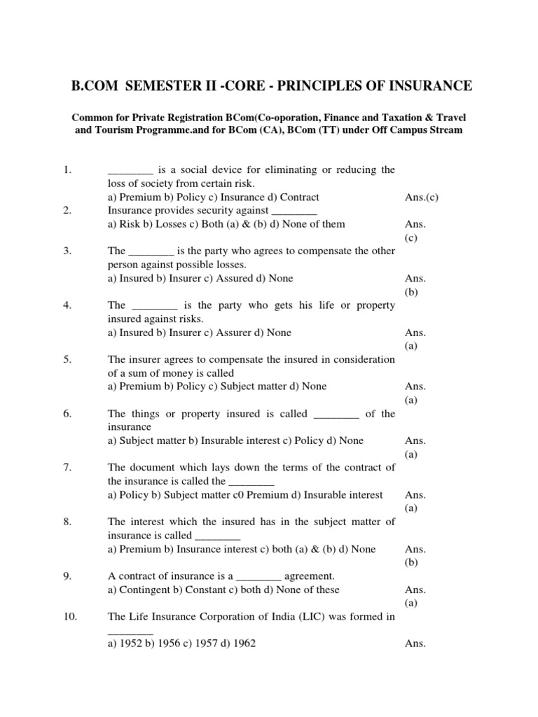 Principles of Insurance: An Introduction to Core Concepts and Key Terms ...