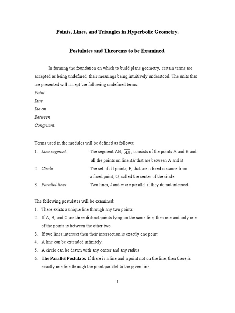 Module For Hyperbolic Geometry | PDF | Geometric Shapes | Triangle