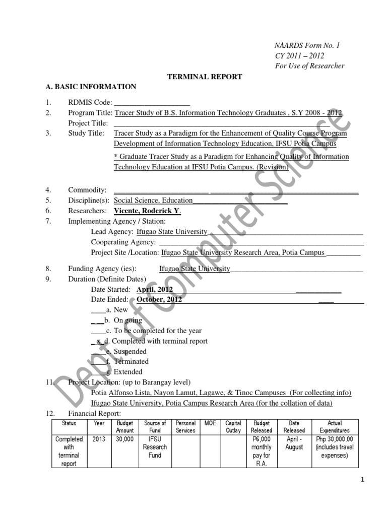 Tracer Study | PDF | Survey Methodology | Questionnaire