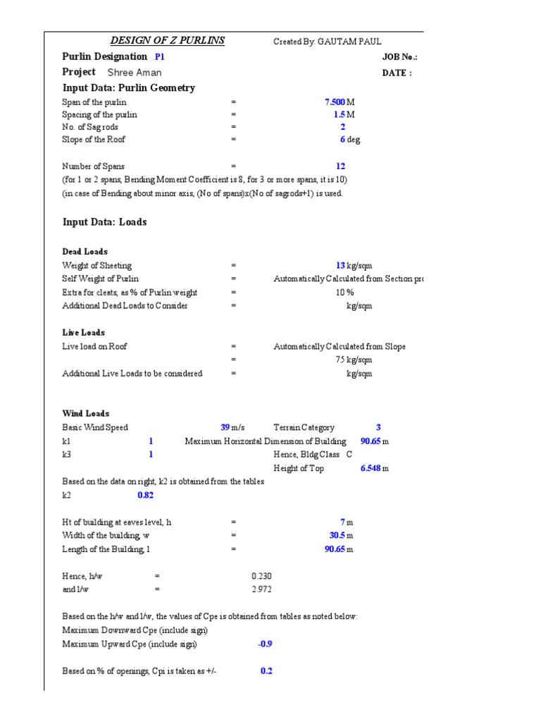 Z Purlin Design | PDF | Bending | Building Engineering