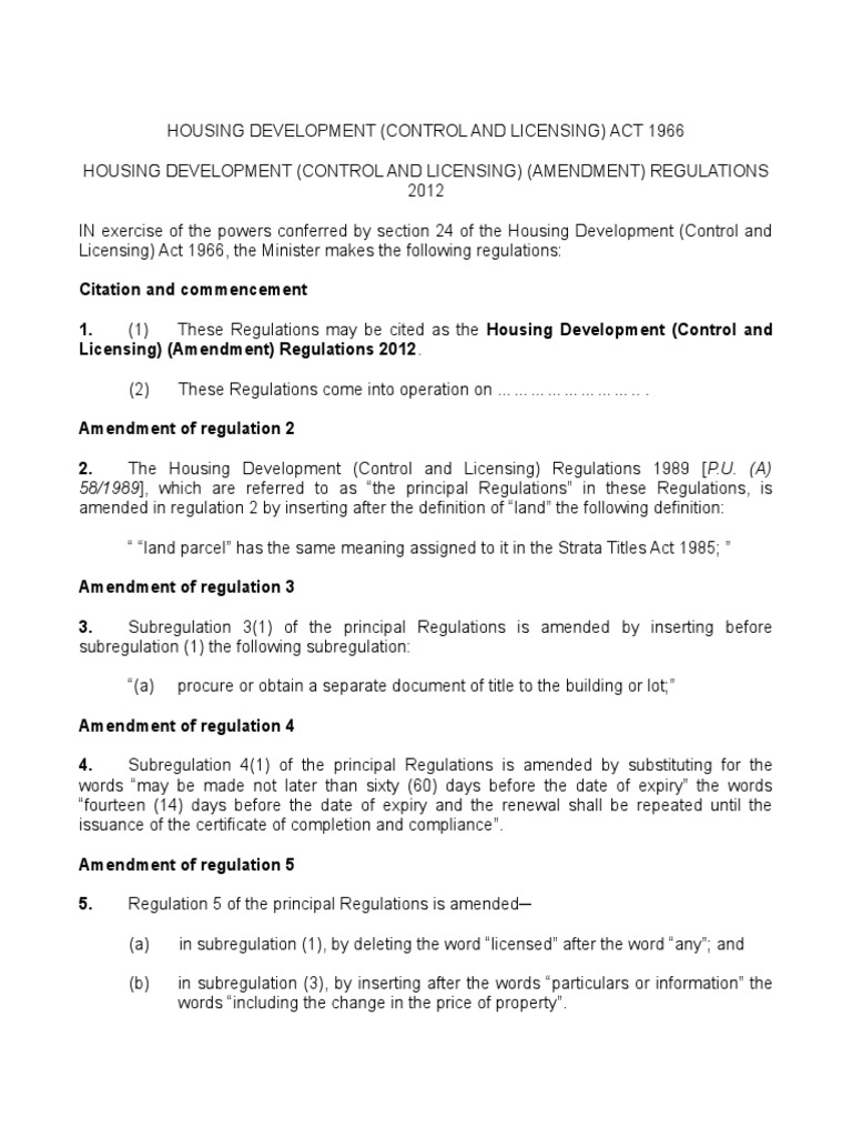 Housing Regulations Update 2012 | PDF | Finance & Money Management ...