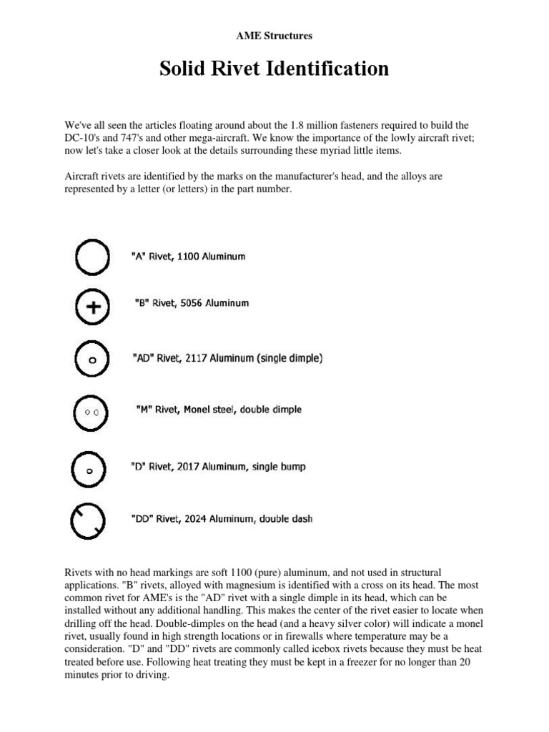 Aircraft Rivets | PDF | Rivet | Screw