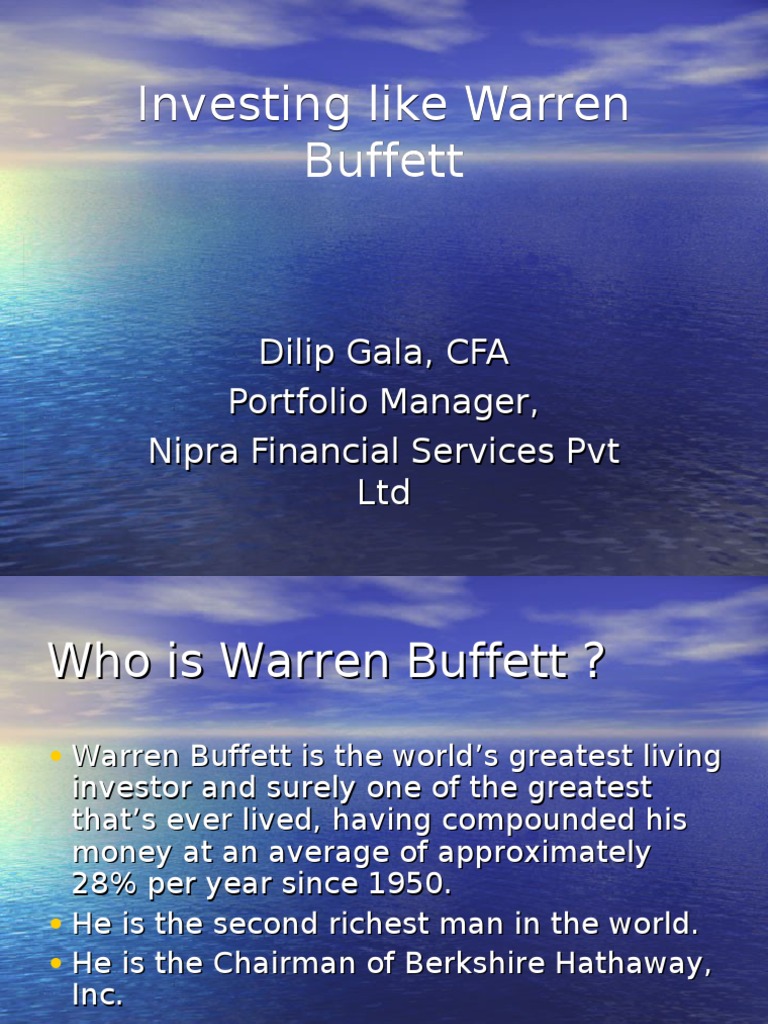 Investing Principles of Warren Buffett | PDF | Warren Buffett | Investing