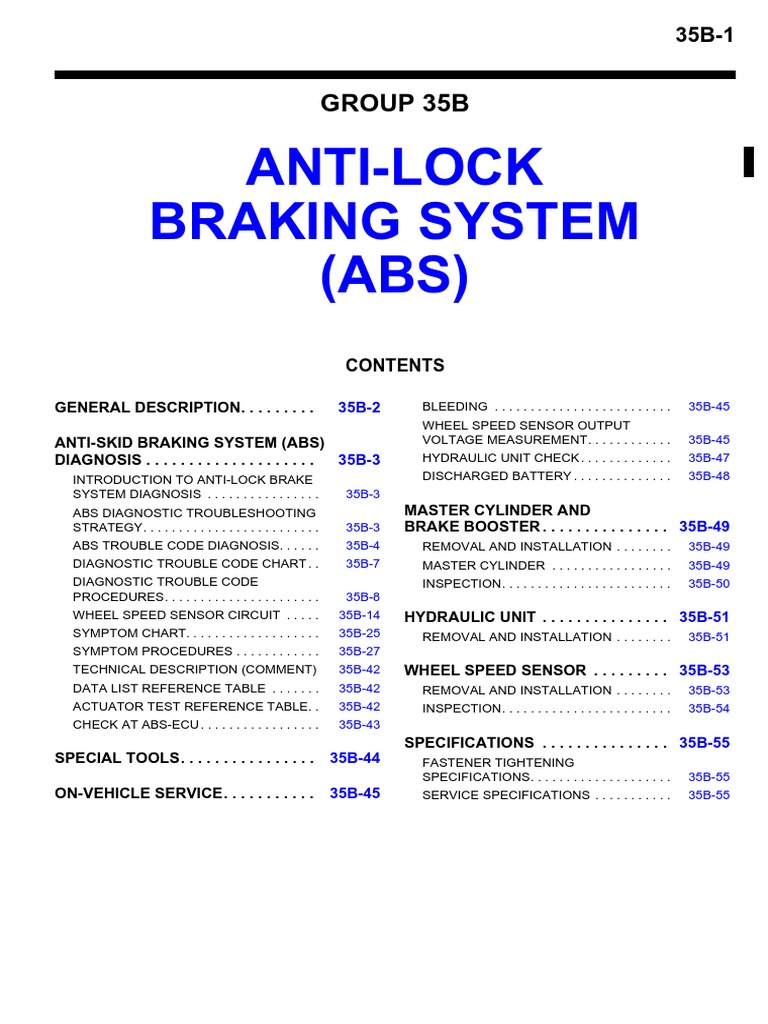 Anti-Lock Braking System (Abs) | PDF | Anti Lock Braking System | Power Supply