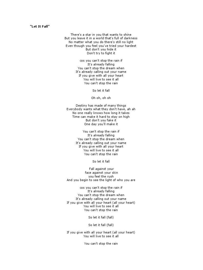 Let It Fall | PDF | Language Arts & Discipline | Poetry