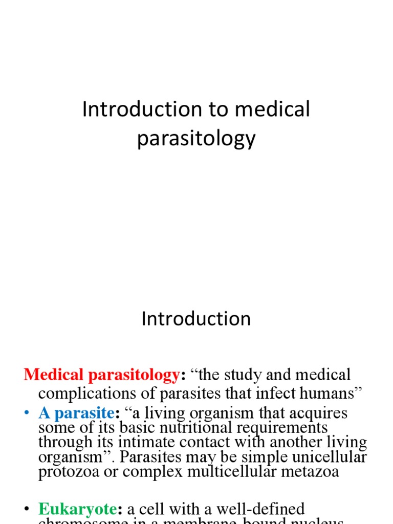 Introduction to medical parasitology.pptx | Parasitism | Transmission ...