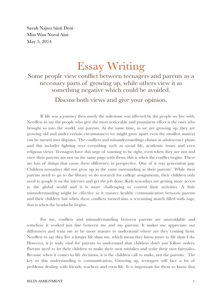 Ielts Essay | PDF | Adolescence | Behavioural Sciences