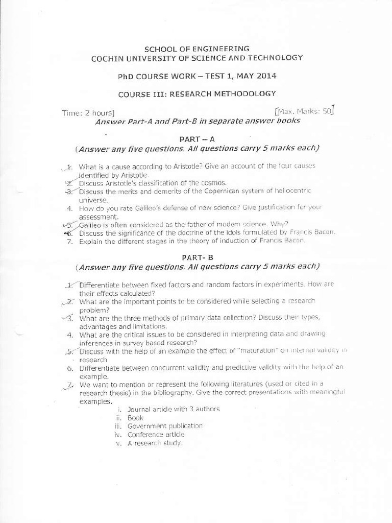 Research Methodology Question Papers Sa | PDF