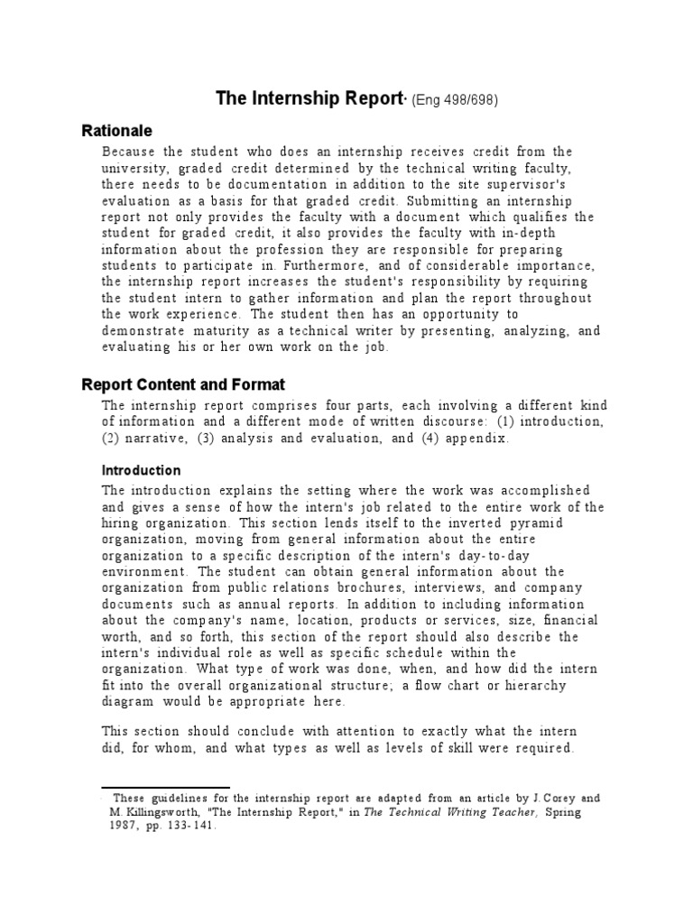 The Internship Report-Contents | PDF | Internship | Job Hunting