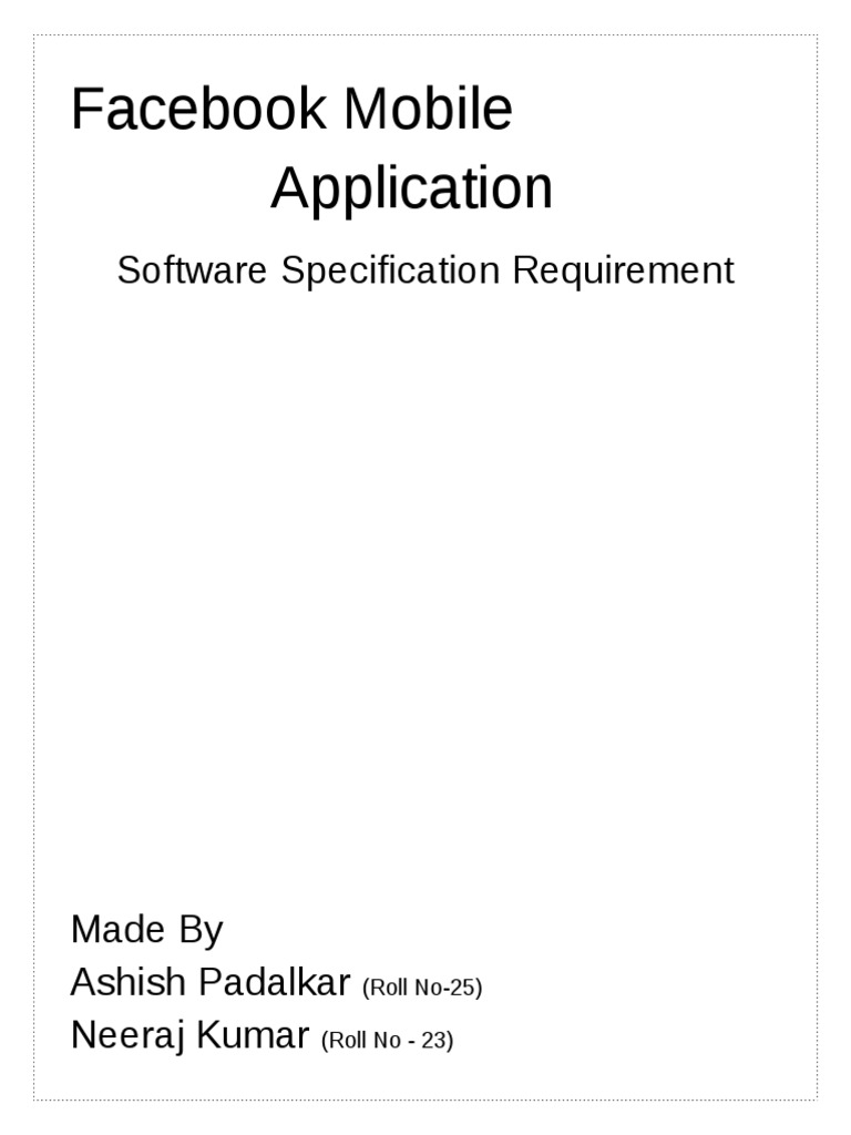 SRS Facebook Mobile Application | PDF | Application Programming Interface | Facebook
