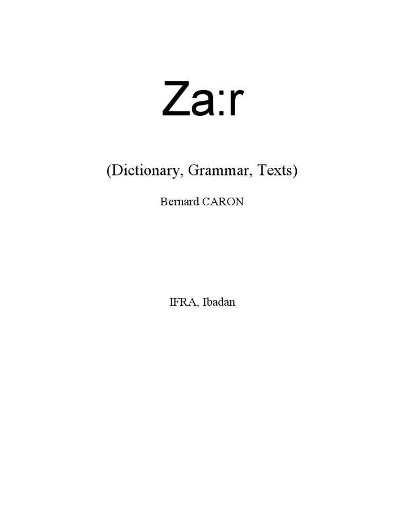 Zaar Dictionary Grammar Texts - Intro | PDF | Verb | English Language