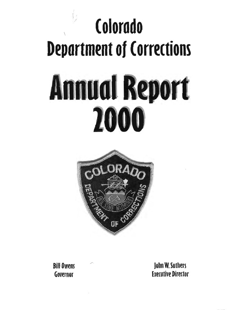 2000 Colorado Dept of Corrections Annual Report | Victimology ...