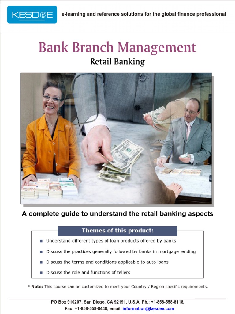 Bank Branch Management Retail Banking | PDF | Credit (Finance) | Asset ...