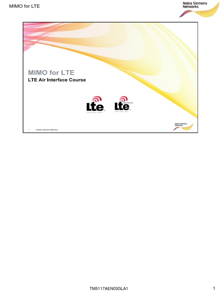 Mimo For Lte - PPT | PDF | Mimo | Multiplexing
