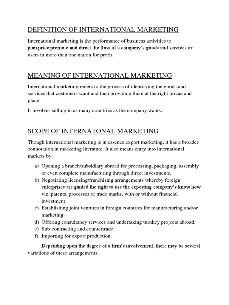 Importance of International Marketing | PDF | Marketing | Inflation