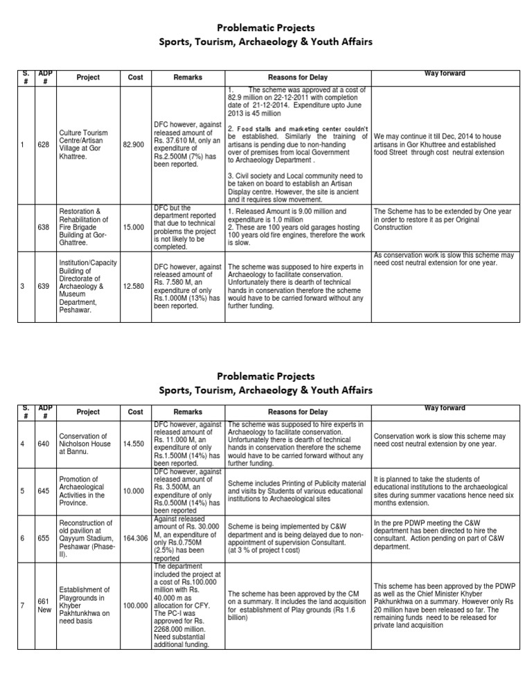 Problematic Projects of The Departemnt Commentszs | PDF | Business