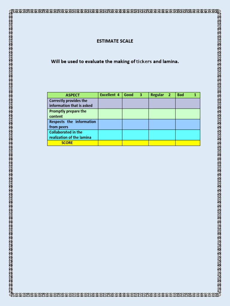 Estimate Scale | PDF
