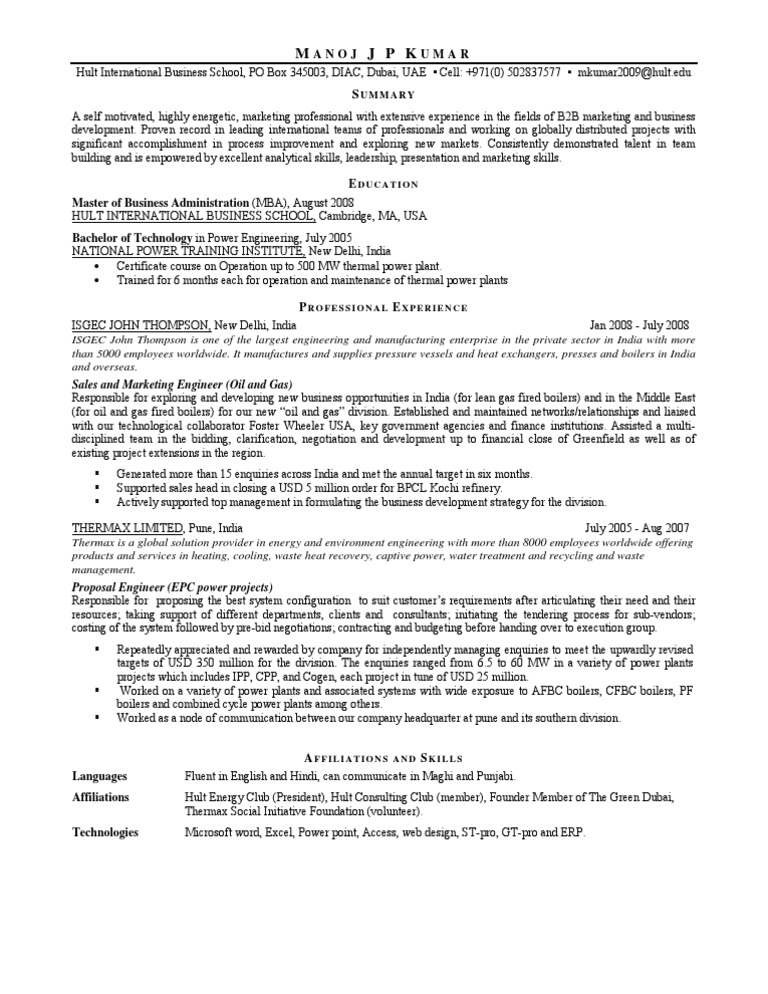 Resume MK | PDF | Power Station | Business