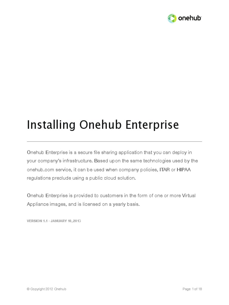 Installing Onehub Enterprise | PDF | Transport Layer Security | World ...