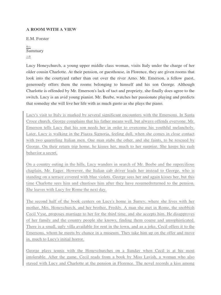 A Room With A View | PDF | A Room With A View