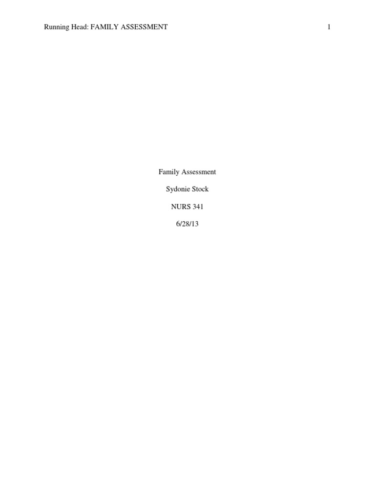 Family Assessment Paper | PDF | Single Parent | Family