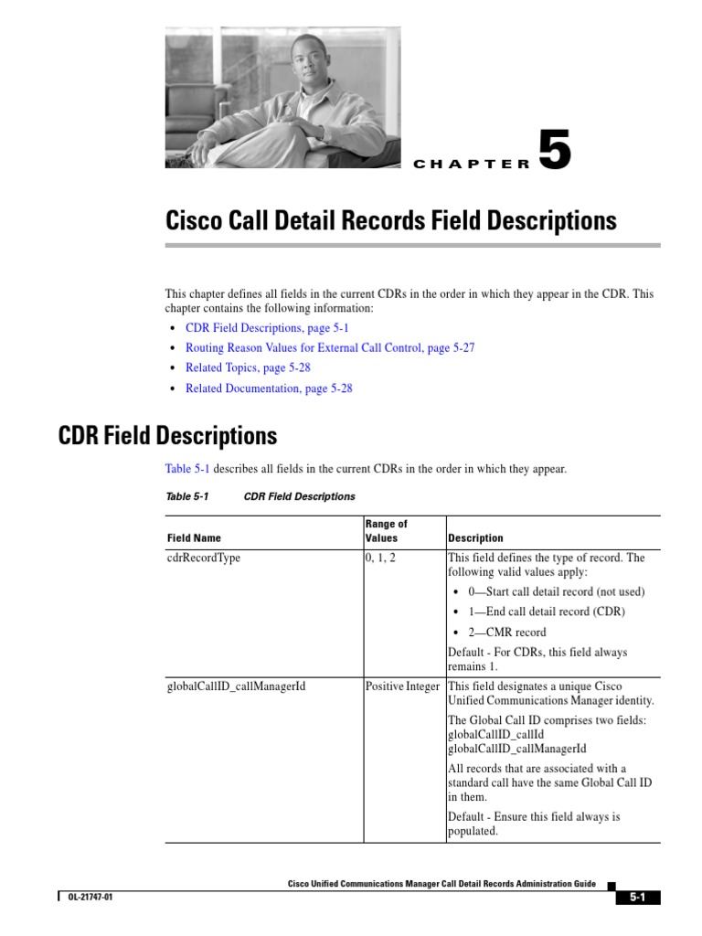 Cisco Call Detail Records Field Descriptions | PDF | Ip Address ...