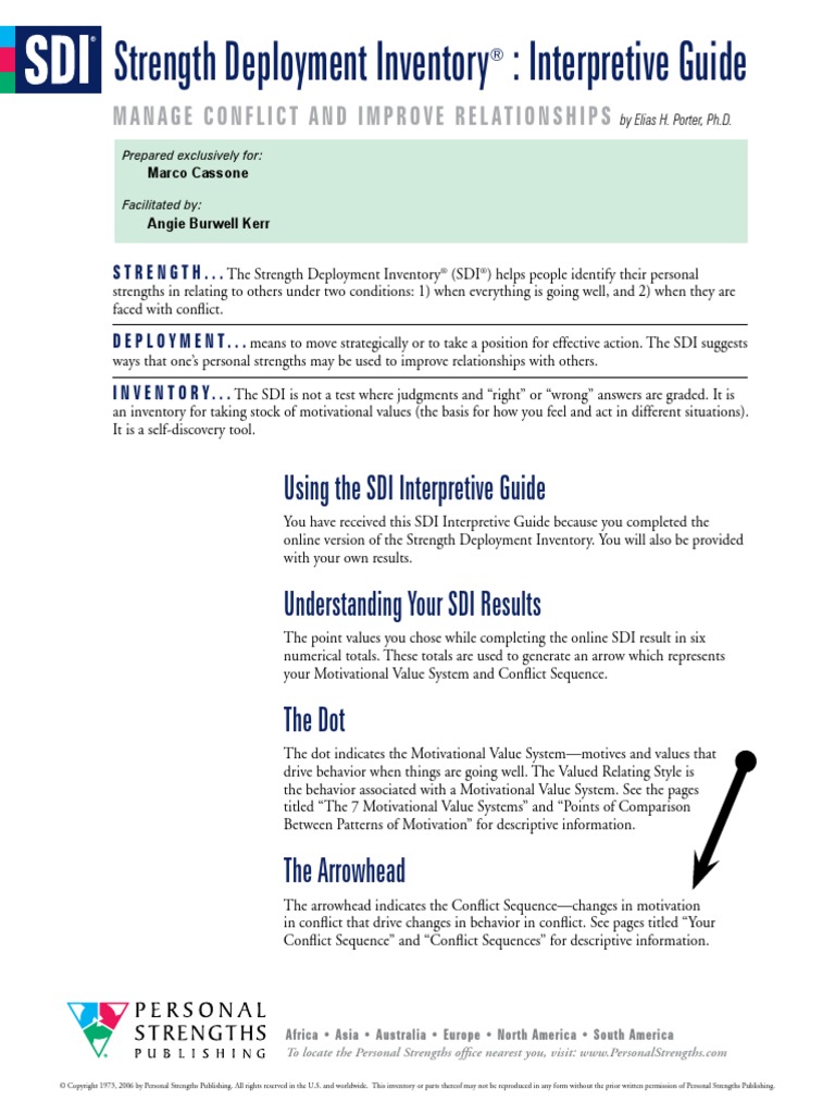 Sdi Interpretive Guide | PDF | Motivation | Motivational