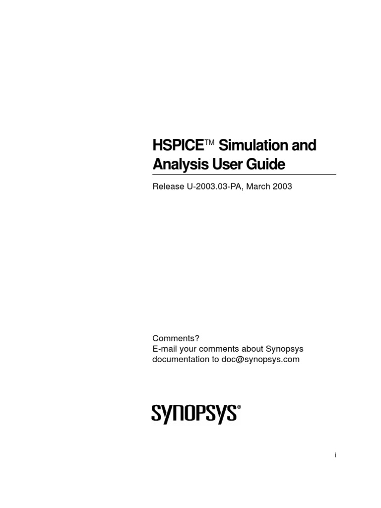 Hspice Simulation Manual | PDF | Spice | License