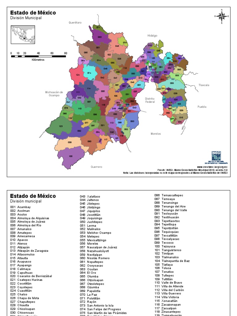 Mapa Edomex Con Nombres | PDF