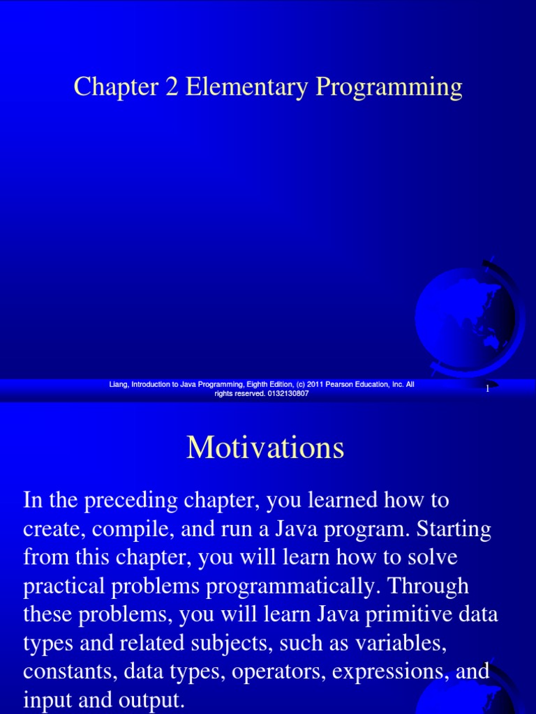 Chapter 2 Elementary Programming | Download Free PDF | C (Programming Language) | Data Type